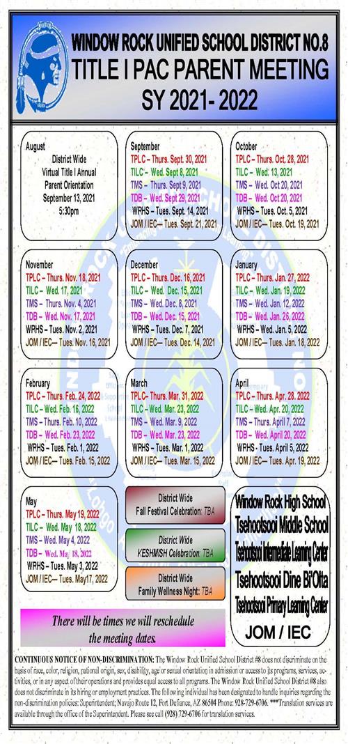 Welome to TPLC Parent Center / PAC Meeting Schedule SY 21-22